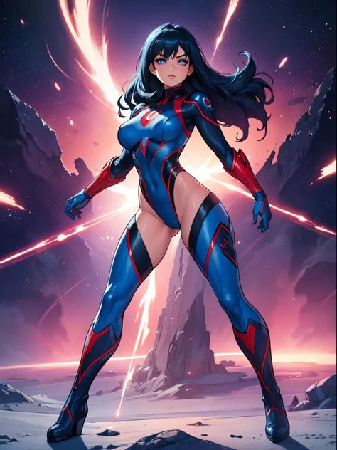 1girl, superhero, leotard, bare legs, boots - SeaArt AI