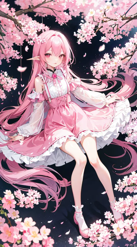 Pink two-dimensional anime cartoon two-dimensional pink hair, Pink hair ...