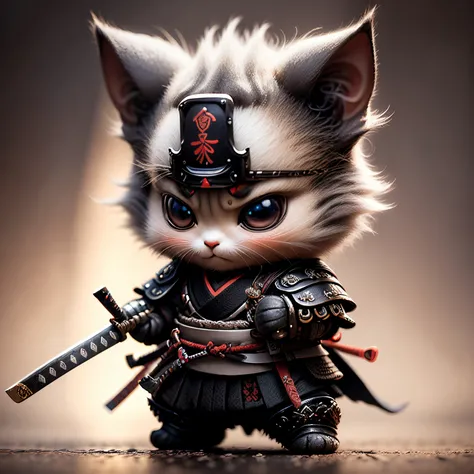 masterpiece、top-quality、ultra-detailliert、(chibi character samurai:1.2 ...
