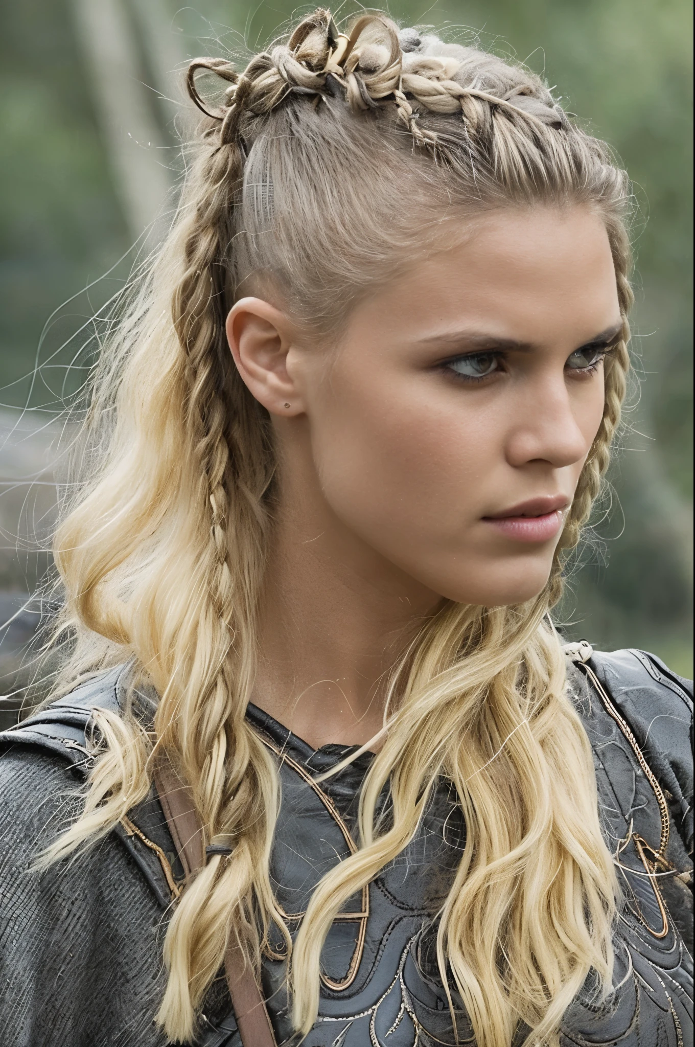 Masterpiece, arafed woman with a braided mohawk and a leather jacket ...