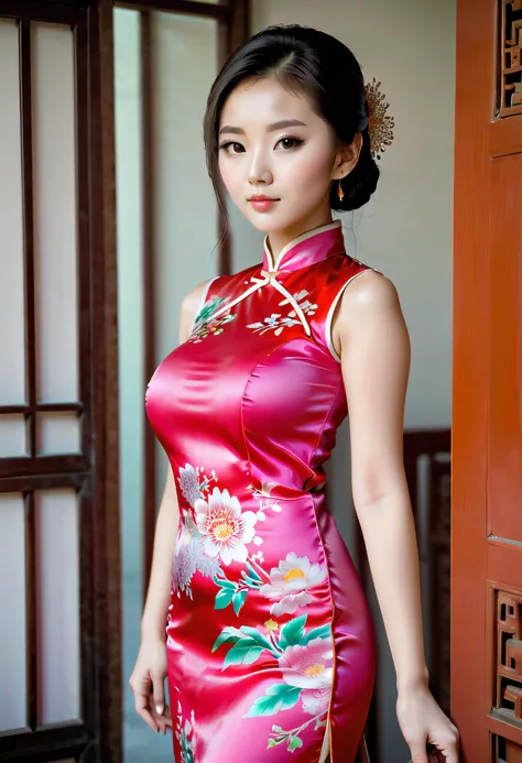 Beautiful Asian 16 Year Old In Tight Silk Qipao Large Breasts Seaart Ai 