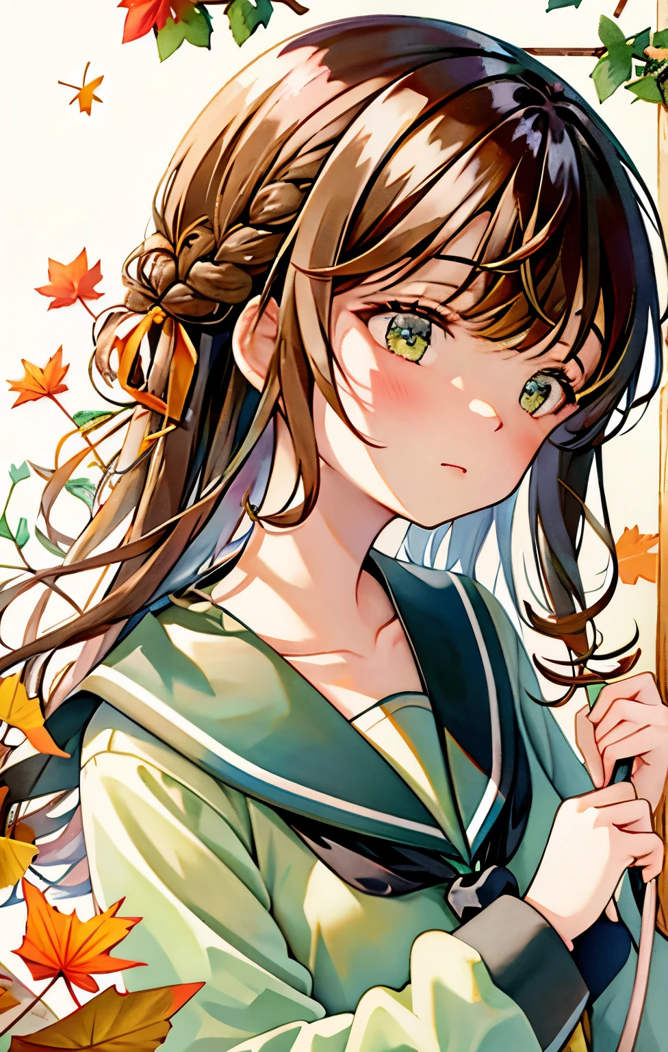 1girl Acorn Aki Shizuha Anger Vein Autumn Seaart Ai