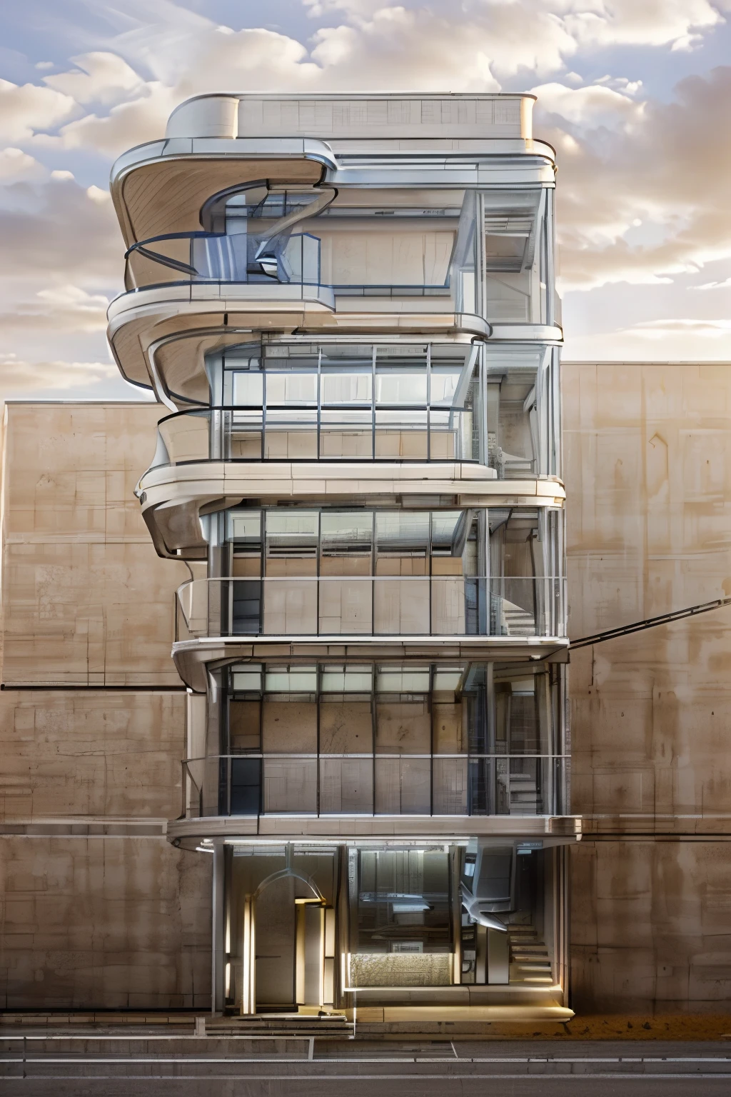 Arafed view of a building with a clock on the top of it - SeaArt AI