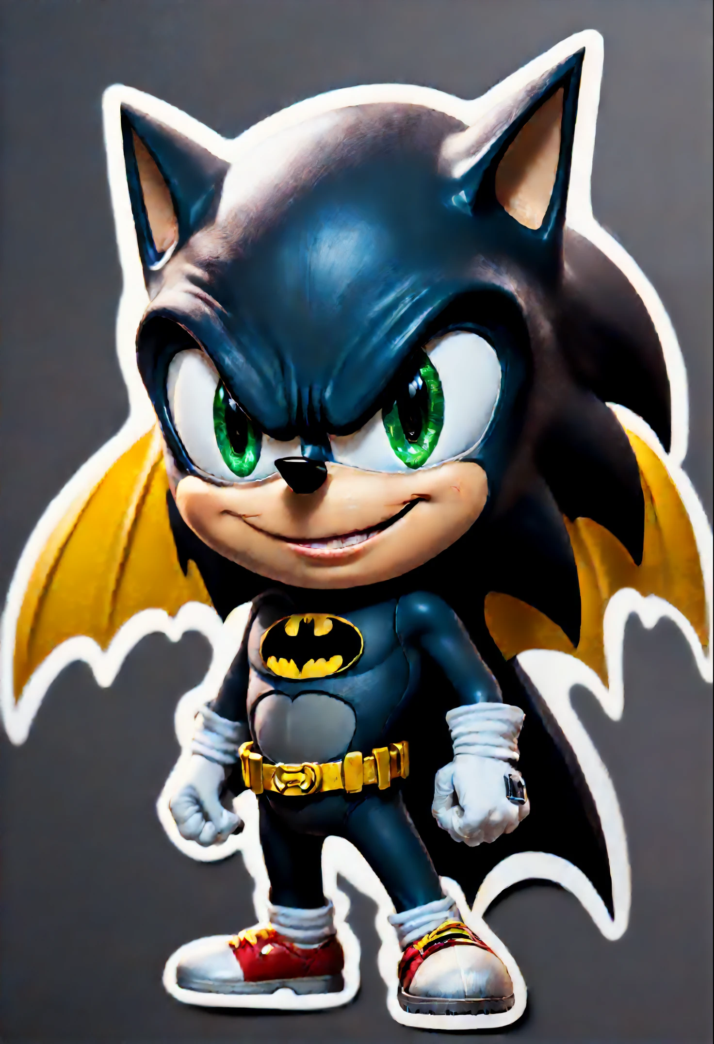 A close up of a toy figure of a batman cat - SeaArt AI