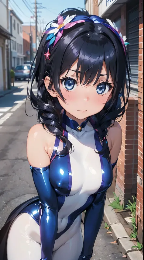 1womanl,Black hair,12year old ,((Impatient expression)),Beautiful breasts - SeaArt AI