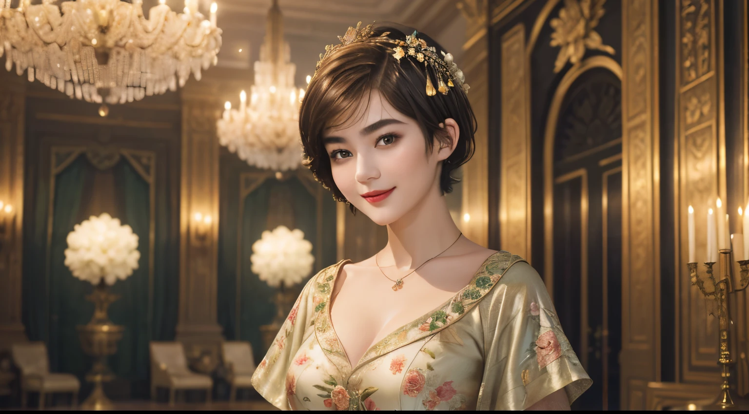 141 (a 20 yo woman,in the palace), (A hyper-realistic), (high-level image quality), ((beautiful ...