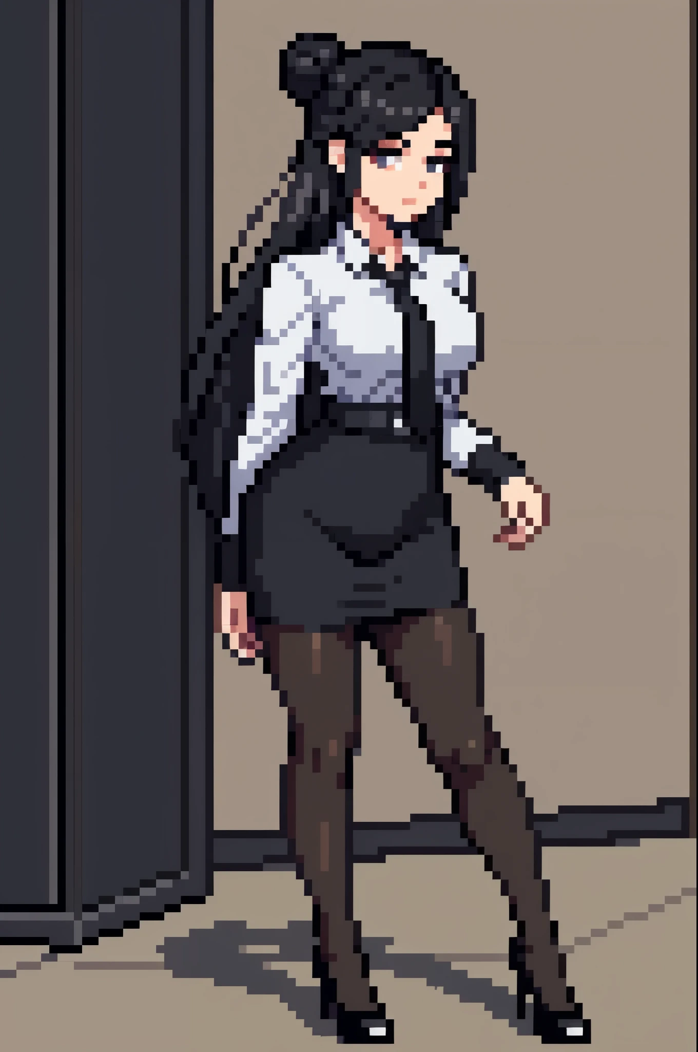 A close up of a pixel art of a woman in a skirt - SeaArt AI