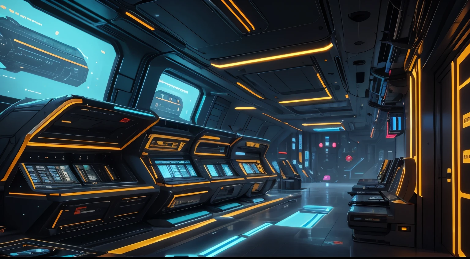 A futuristic golden hi-tech cyberpunk super scientist laboratory - SeaArt AI