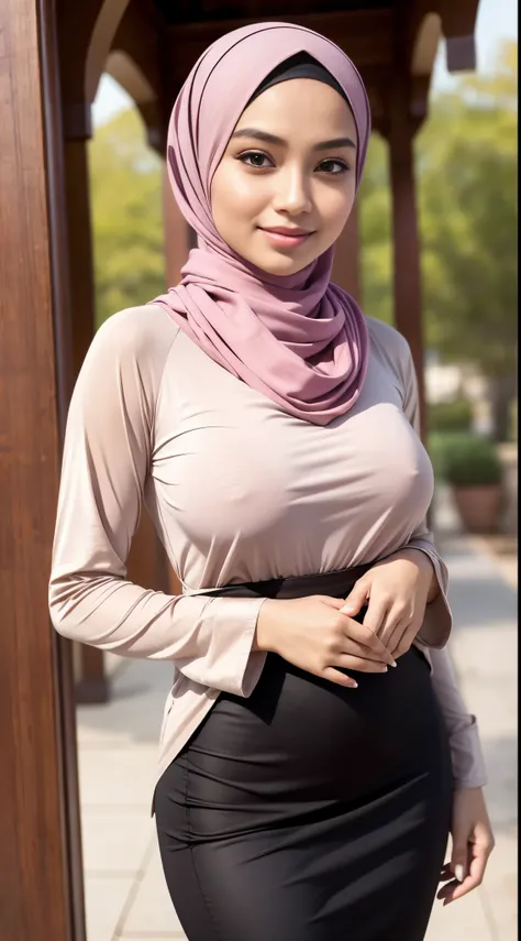 1 Matured Malay Girl In White Hijab Only Wear Buttoned Down Dress Extremely Thin Dress 