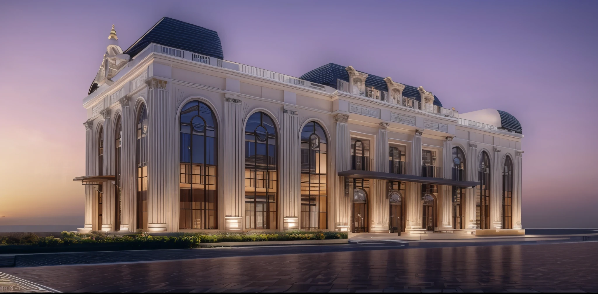 Arafed building with a clock tower and a clock on the top of it - SeaArt AI