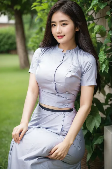 1 beautiful girl,perfect details sweet smile face,glare eyes,acmm ls outfit, wearing acmm top ...