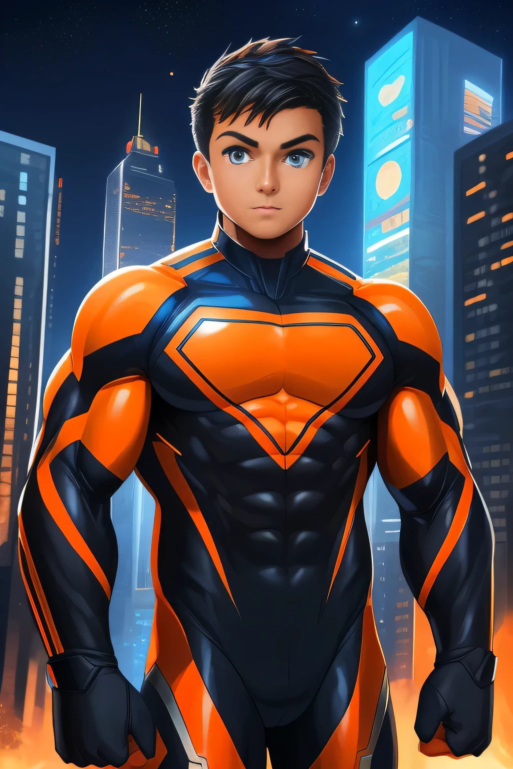 A man in a suit with a superman logo on his chest - SeaArt AI