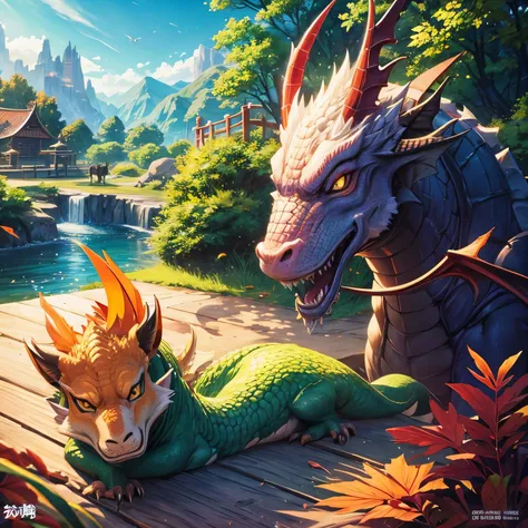 two dragons kissing - SeaArt Al - Free Al Art Generator