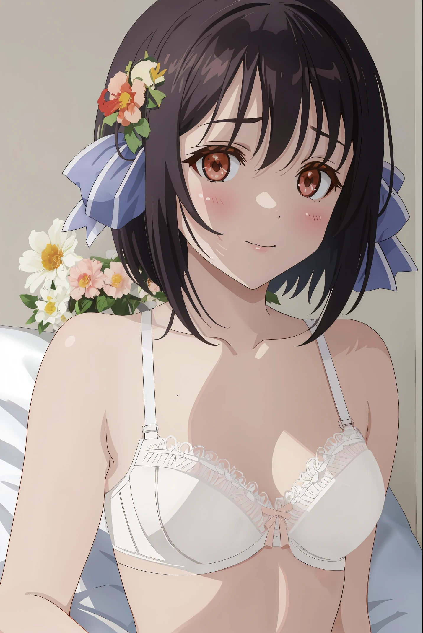 1girl in,(Portrait),Face Focus/close up,Tomomi_Xijing, bow ribbon - SeaArt AI