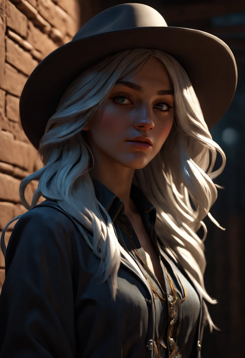 Hyperrealistic female character art by david hockney and alphonse mucha ...