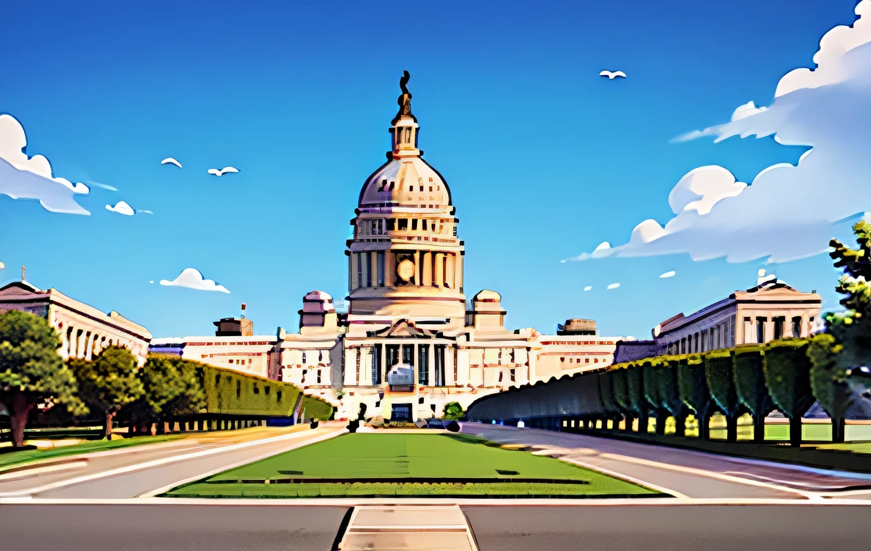 Arafed view of a large building with a clock tower - SeaArt AI