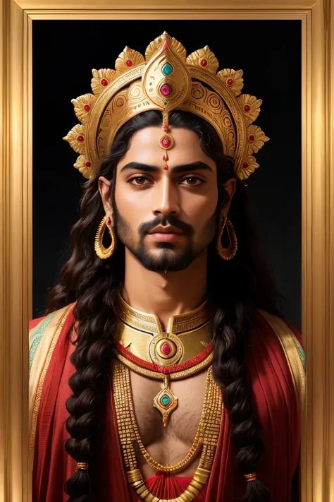 a beautiful depiction of lord ram standing with a bow and - SeaArt Al ...