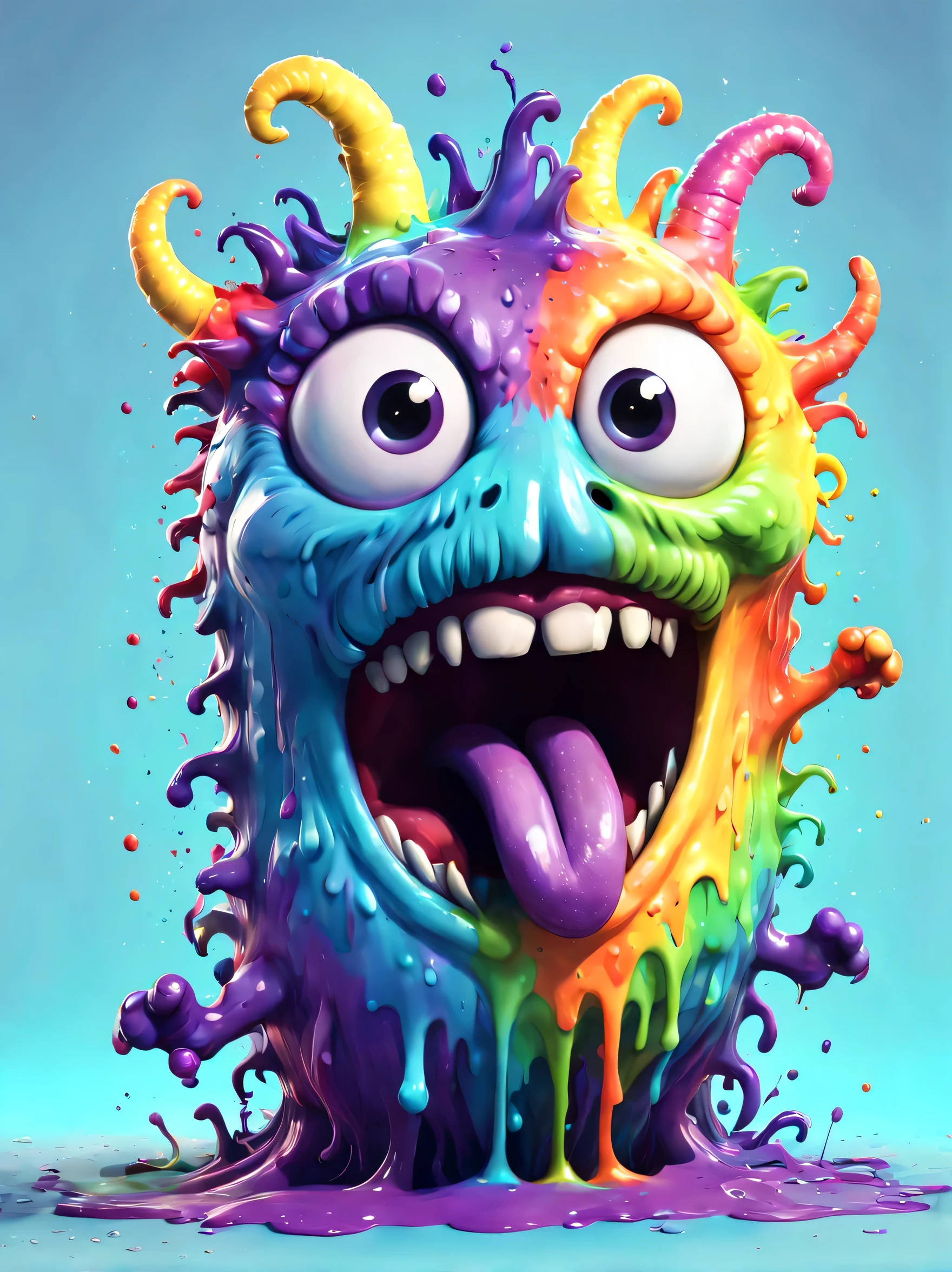 A cartoon monster with a tongue sticking out of it's mouth - SeaArt AI