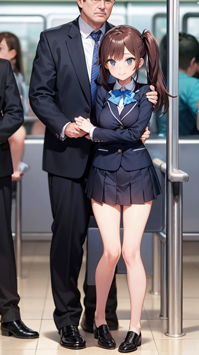 Highest Quality、one Girl And One Middle Aged Man,full Body Figure