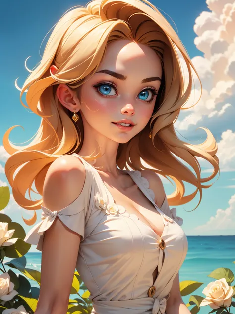 a girl, ponytail silver hair, beauty face, big eyes, wearing plain white bra - SeaArt AI