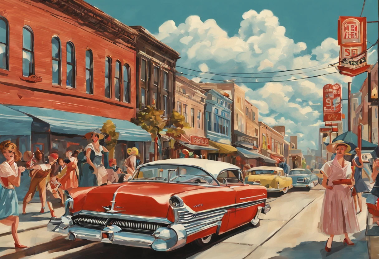 アメリカの古き良き時代 created with SeaArt AI
