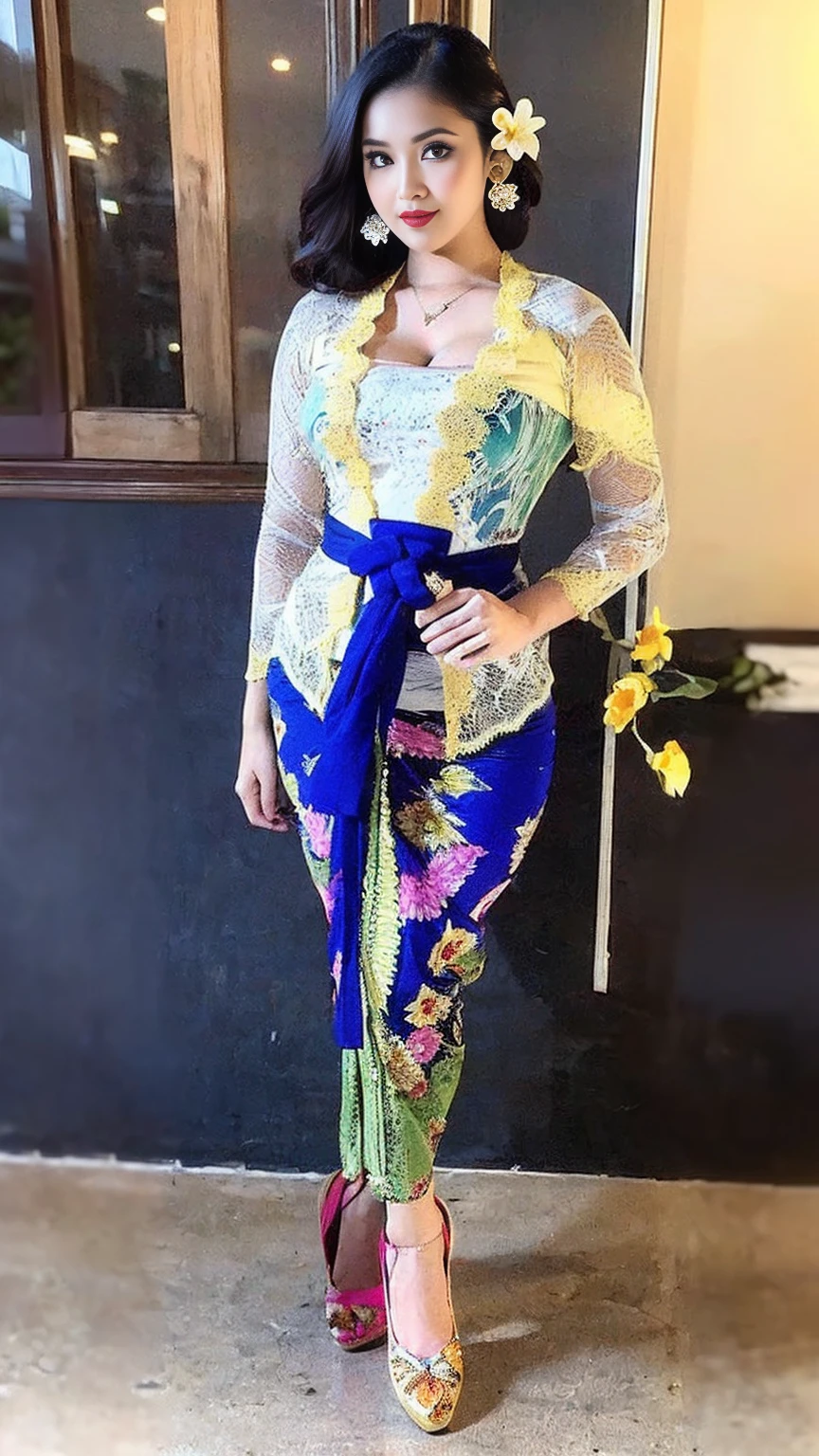 Traditional Dress Kebaya Balinese created with SeaArt AI