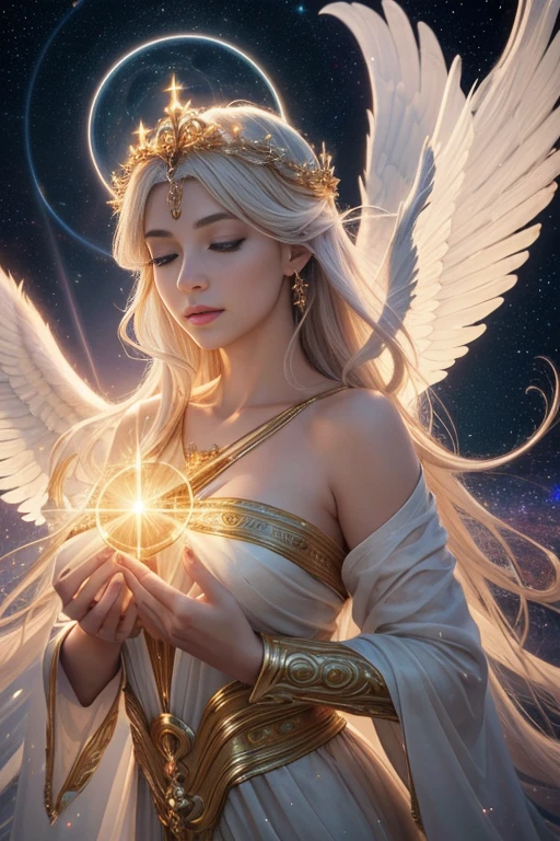 "Ethereal Grace: The Angelic Embodiment of Light and Peace" created with SeaArt AI