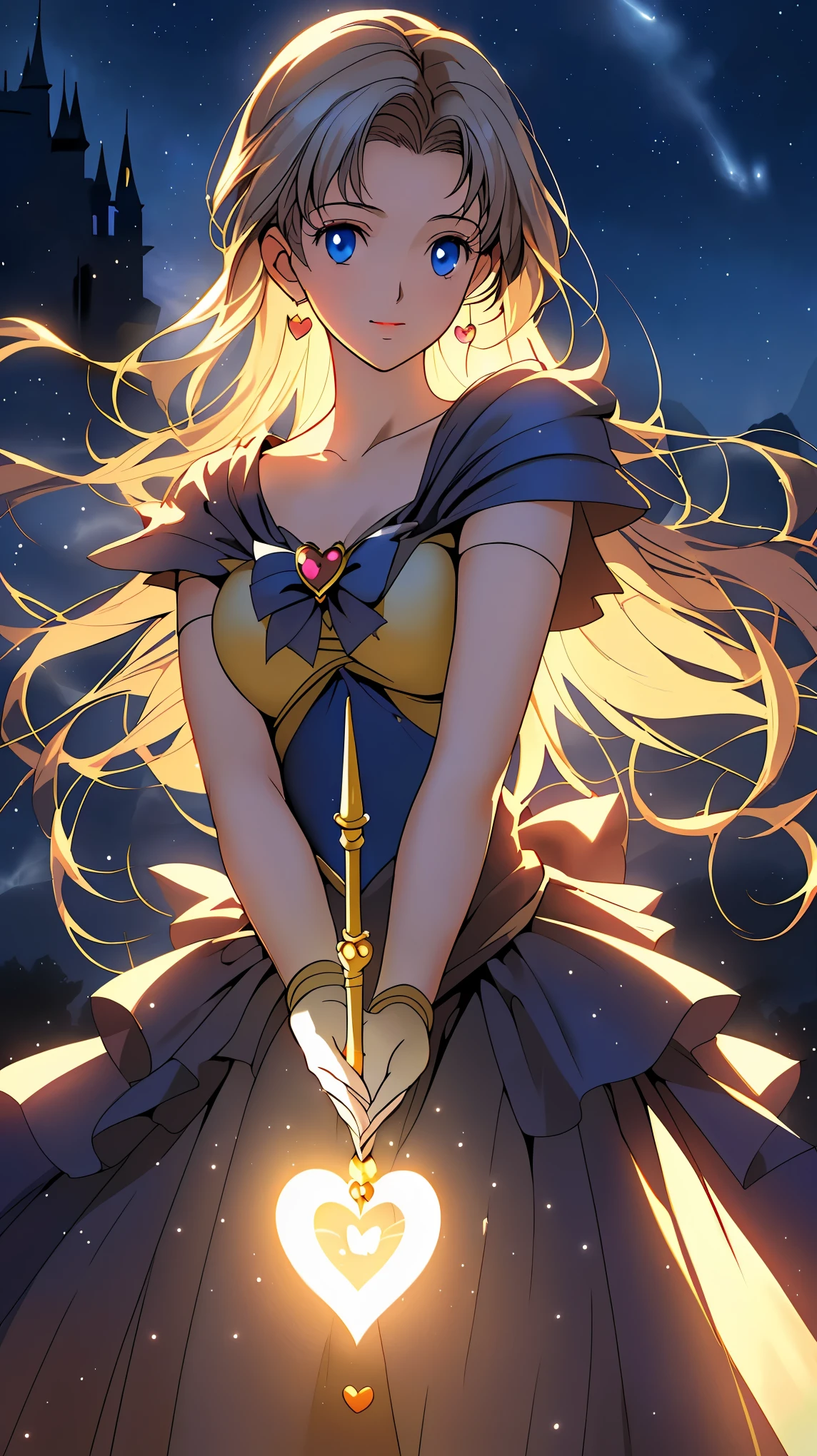 ドレスを着た女性が剣とハートを手に持っている - SeaArt AI