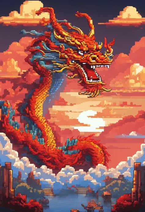 32x32 pixel art dragon - SeaArt Al - Free Al Art Generator