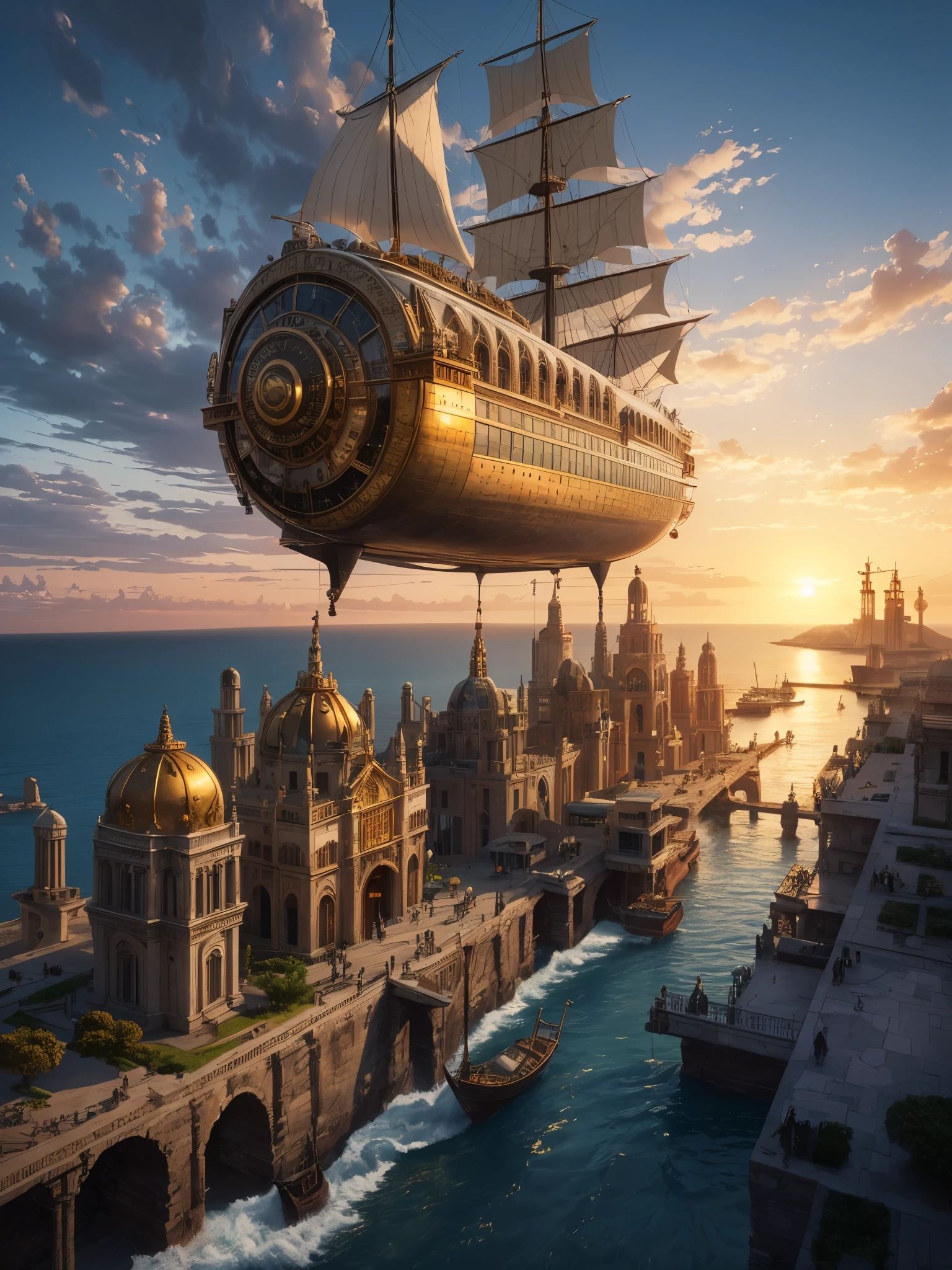 The ancient city at sunset daily challenge created with SeaArt AI