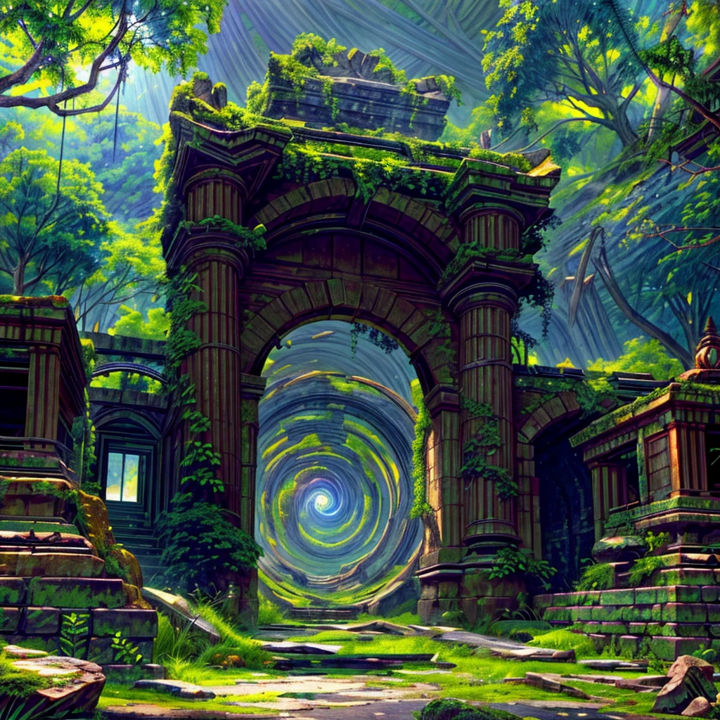 forgotten gateway of time and space created with SeaArt AI