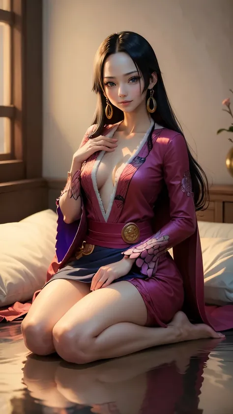 (((masterpiece+best quality+high resolution+ultra-detailed))), boa hancock, long silky black ...