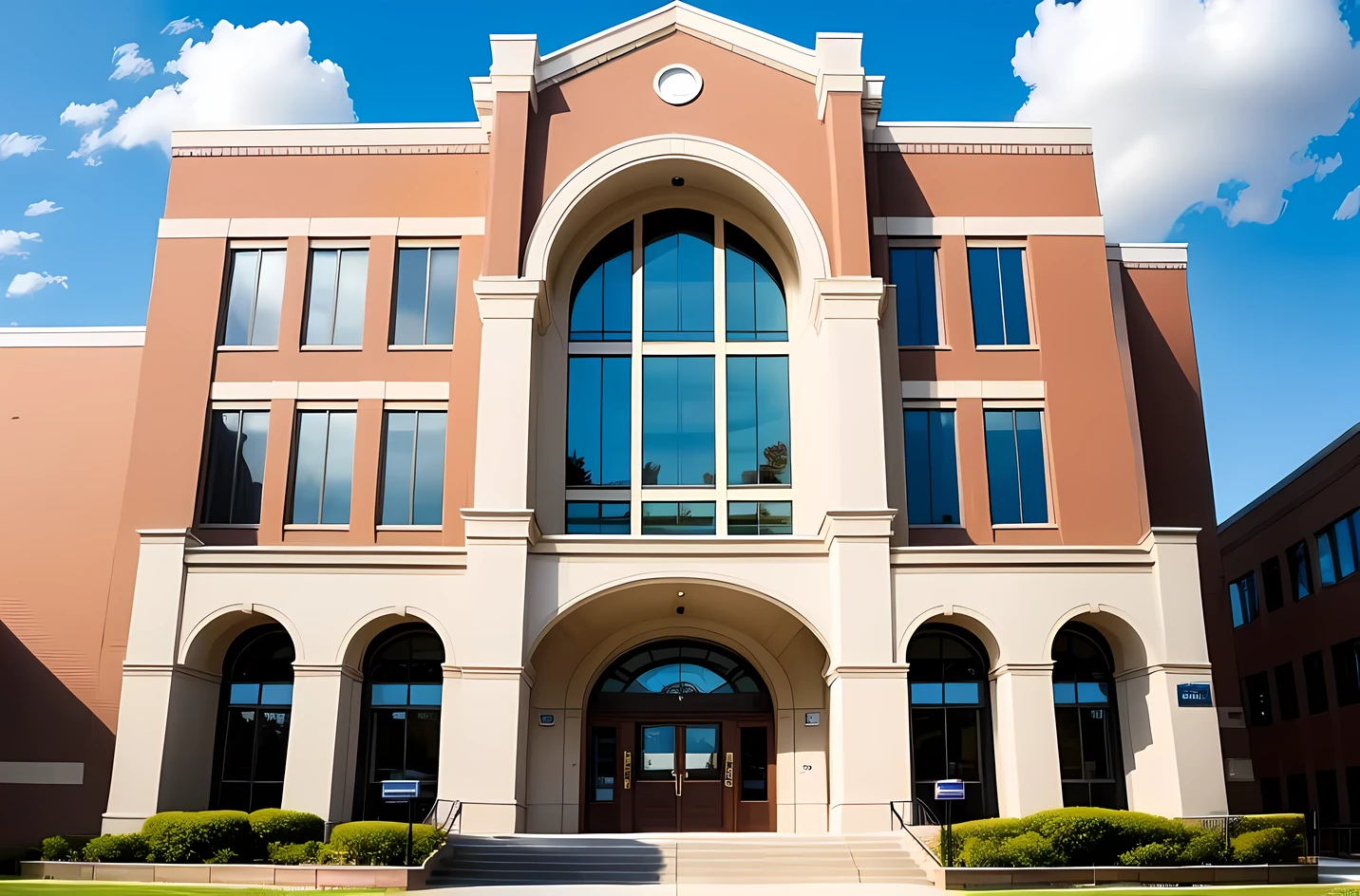Arafed building with a clock on the front of it - SeaArt AI