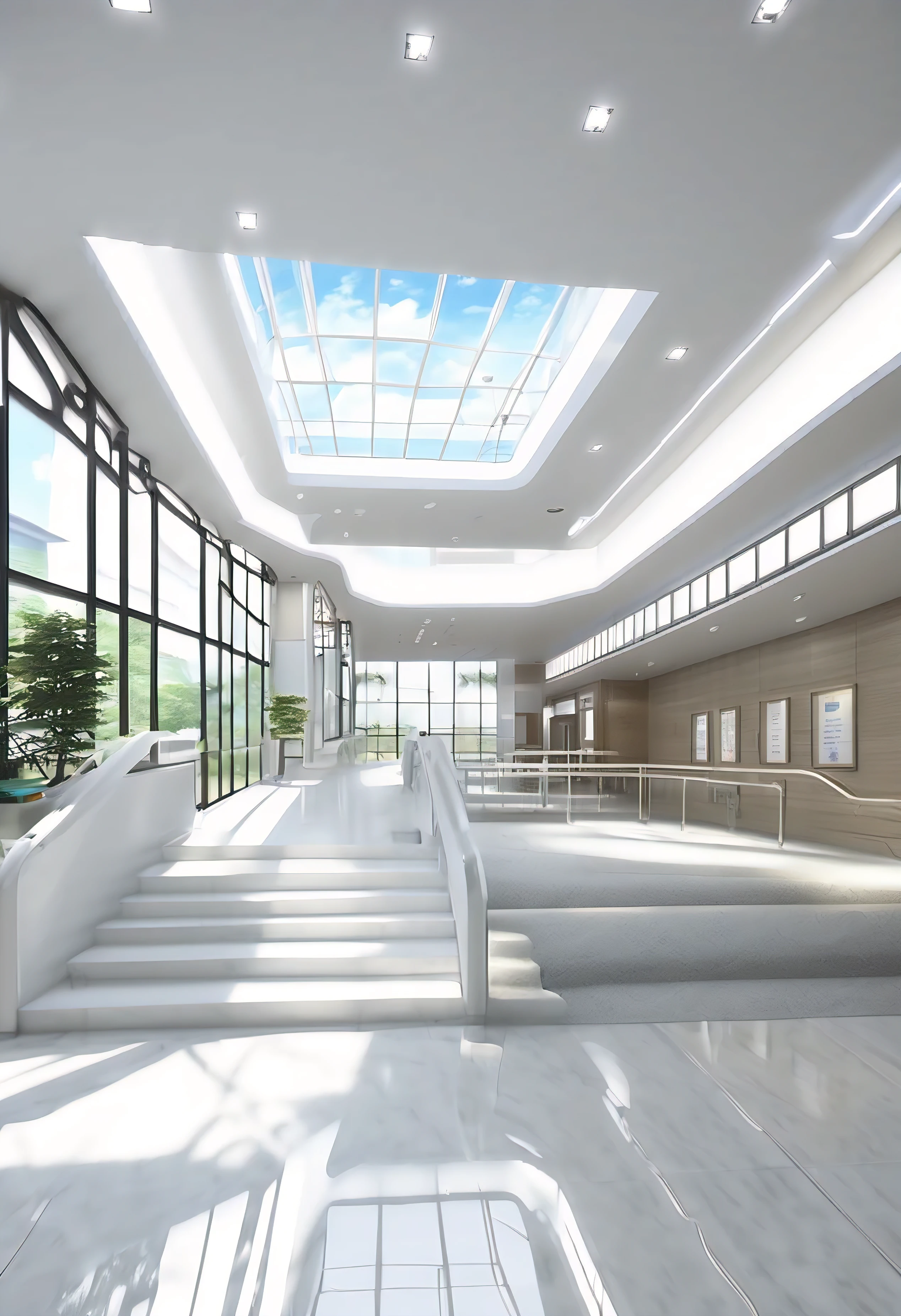 Arafed view of a large open space with a skylight - SeaArt AI