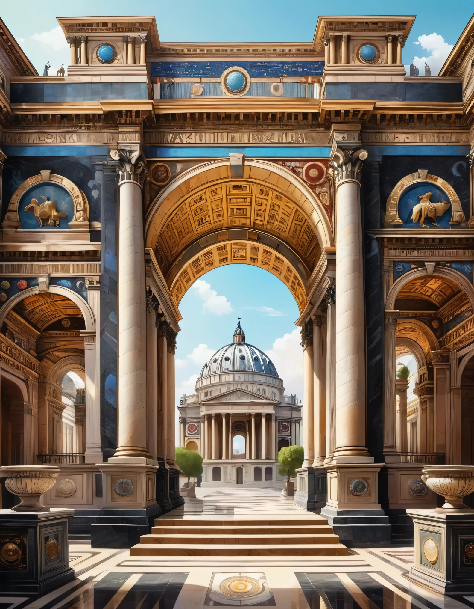 A close up of a building with a clock on the top of it - SeaArt AI