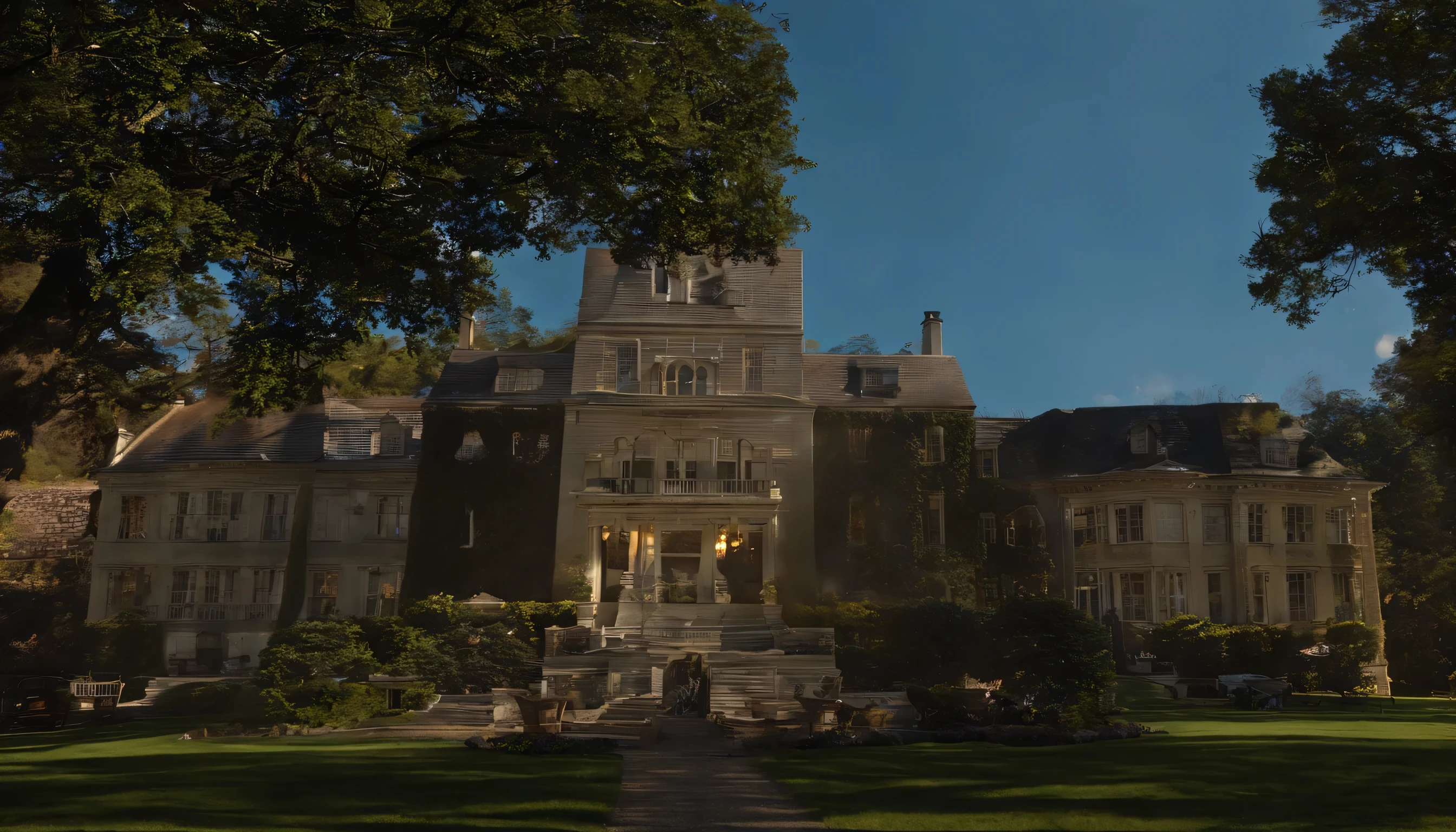 Arafed view of a large building with a clock tower - SeaArt AI