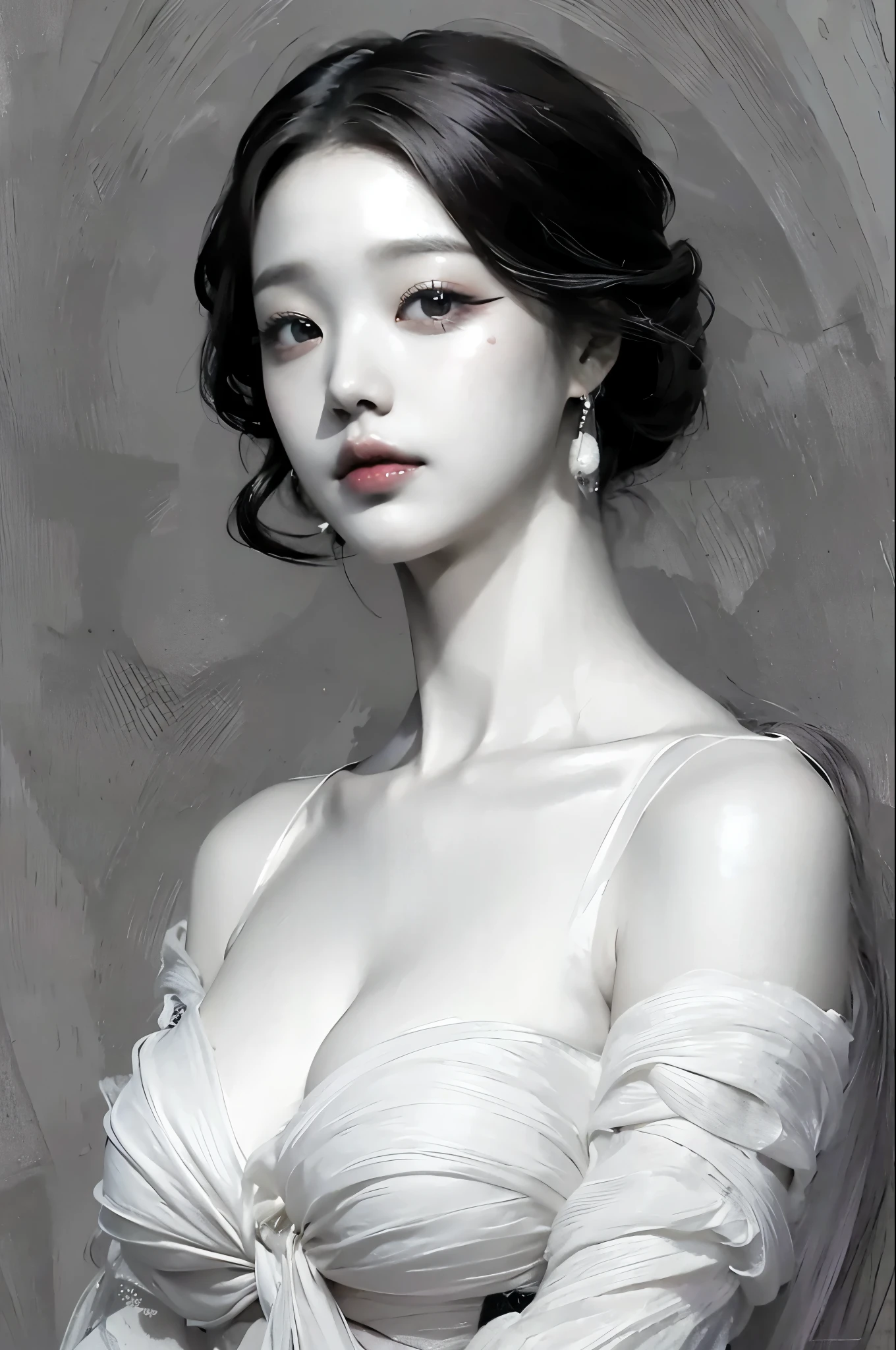 Un primer plano de una mujer con el pelo largo y pelinegro, Wonyoung de IVE, Retrato de Wonyoung ...