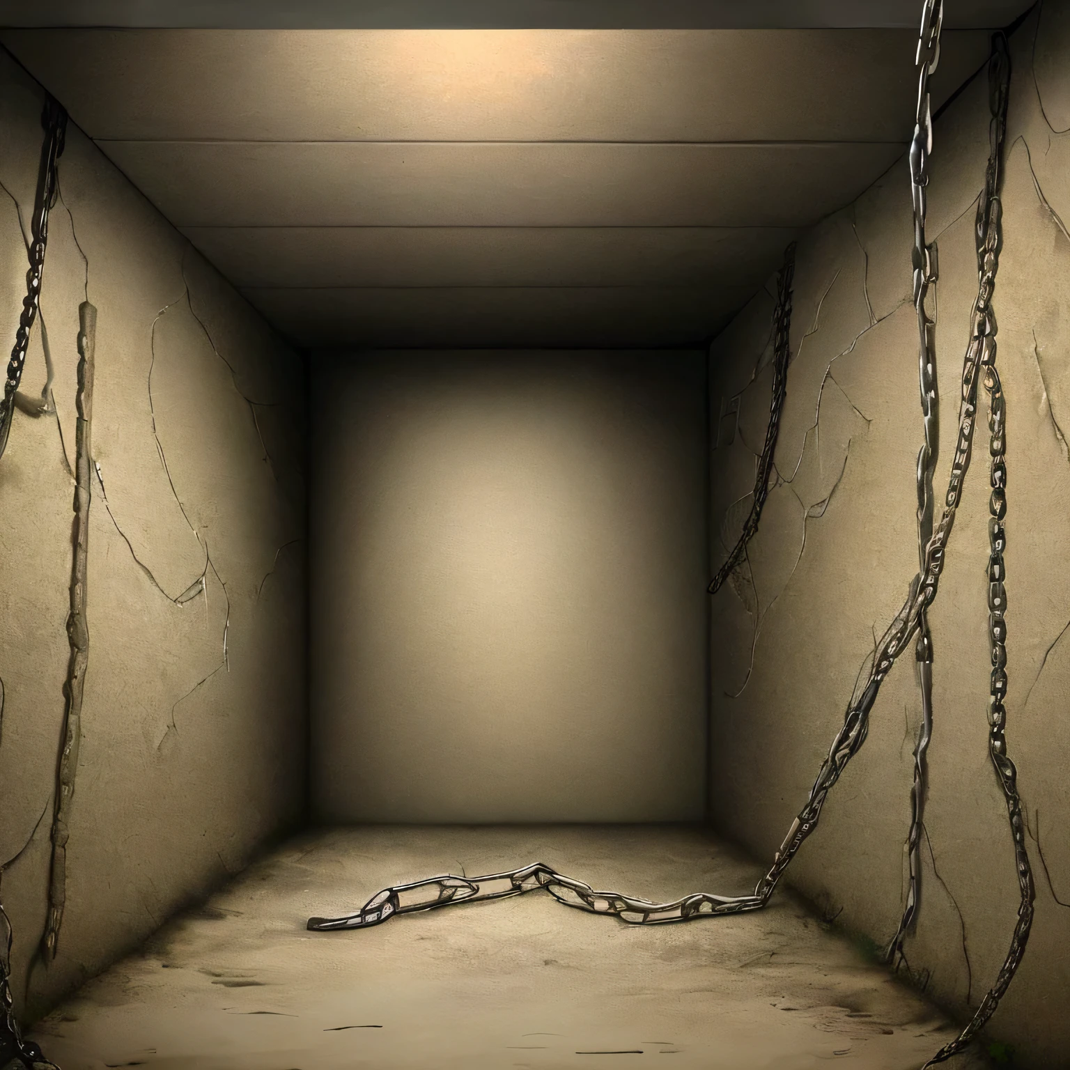 A close up of a room with a chain hanging from the ceiling - SeaArt AI