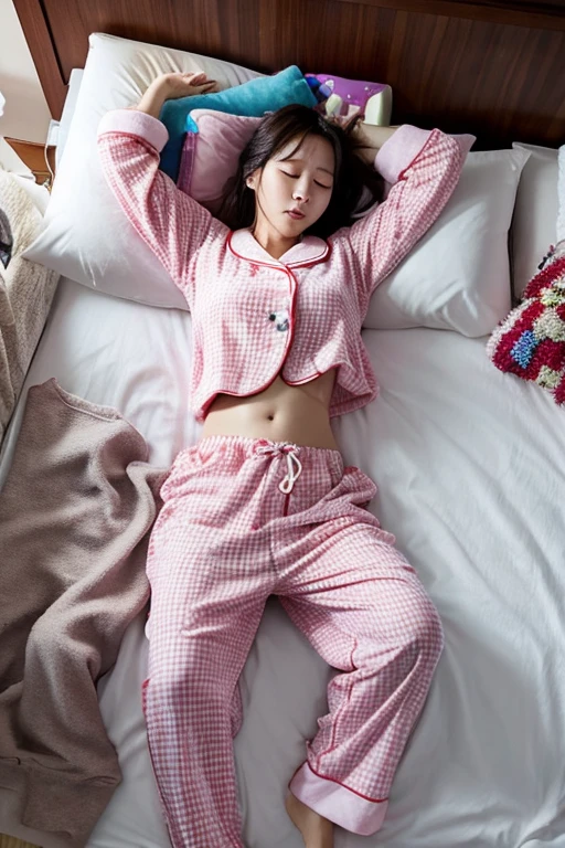 My pajamas are turned up Are sleeping My stomach is exposed belly button bad sle - SeaArt AI