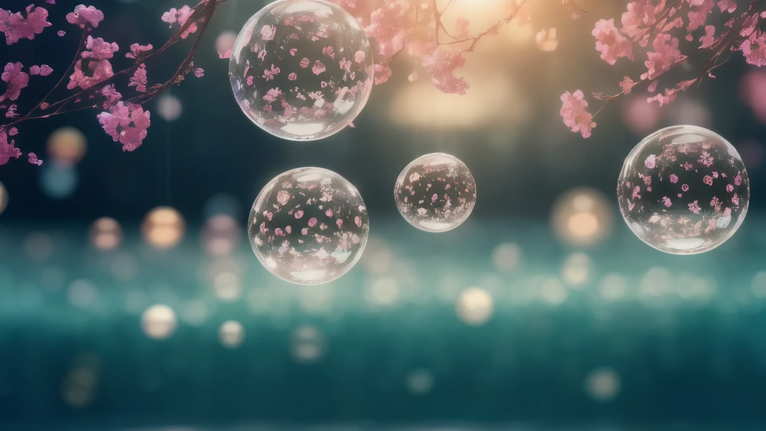 A close up of a bunch of bubbles floating in the air - SeaArt AI