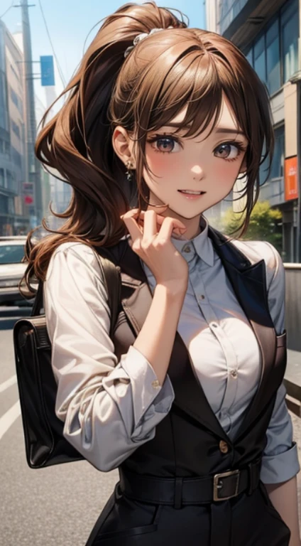 Anime「Attack on Titan」Shasa's, shoulder length hair, brown hair - SeaArt AI