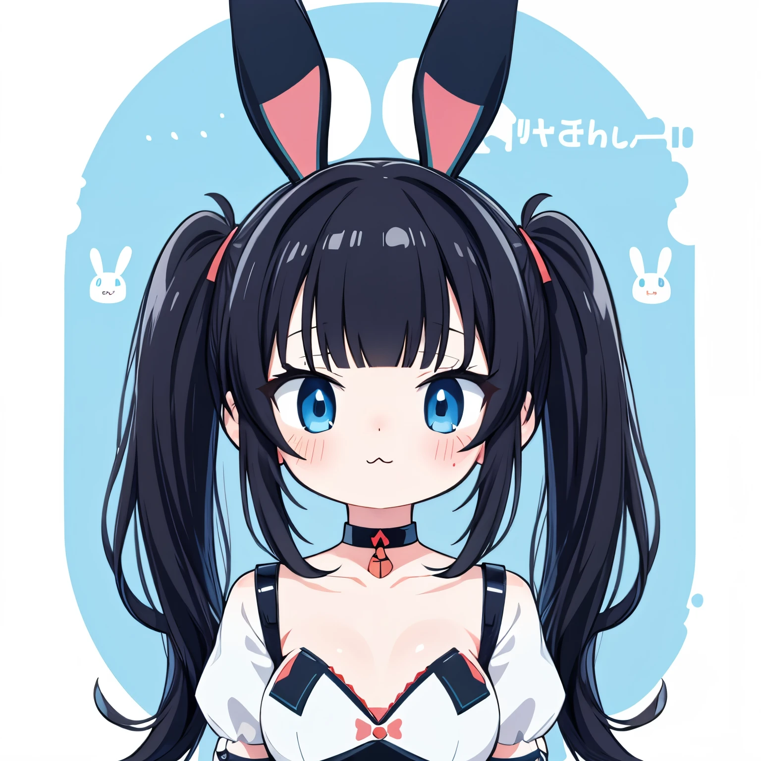Anime girl with bunny ears and a white shirt - SeaArt AI