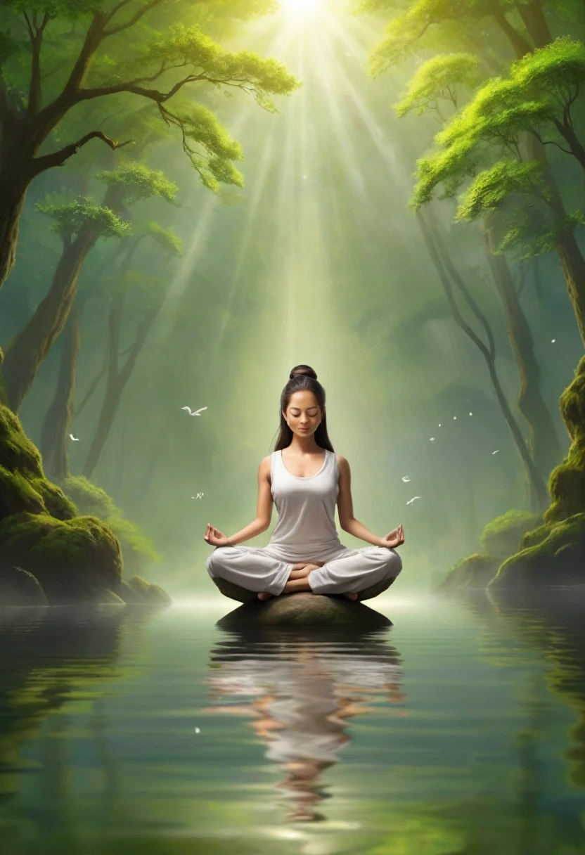 Imagine an image that conveys a feeling of tranquility and mental balance - SeaArt AI