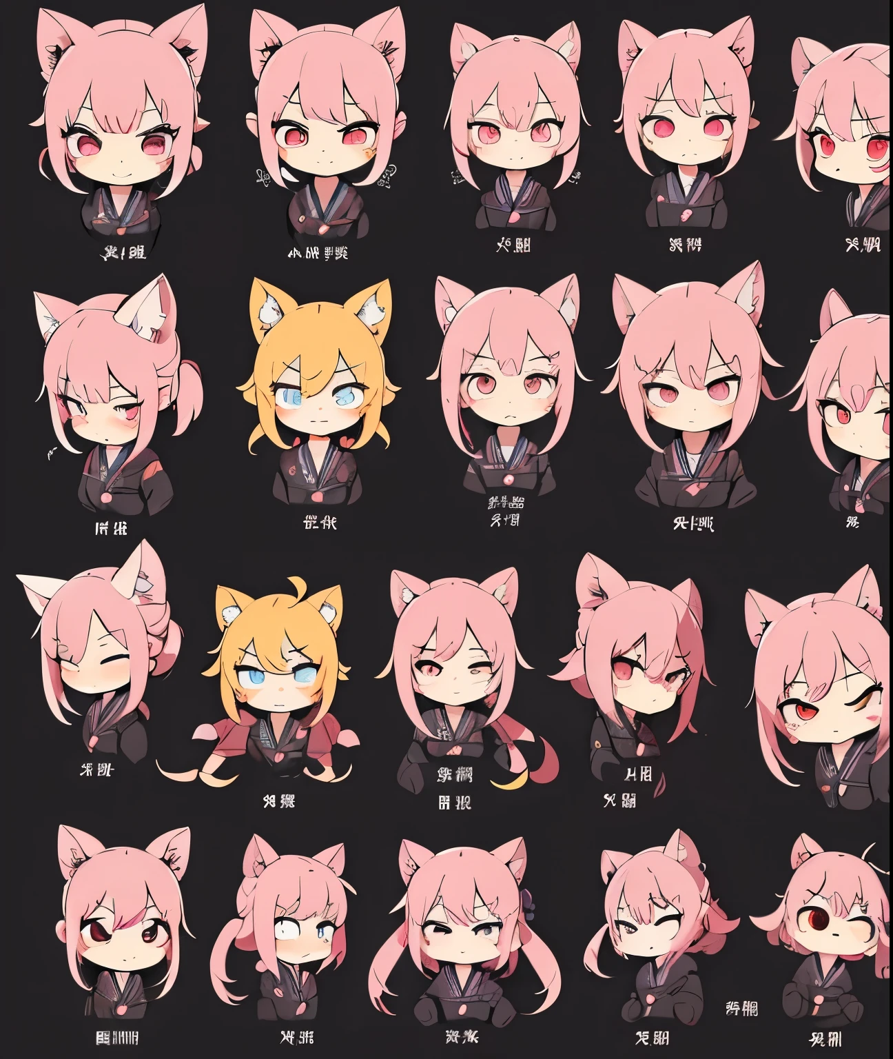 A bunch of anime character expressions with different expressions ...