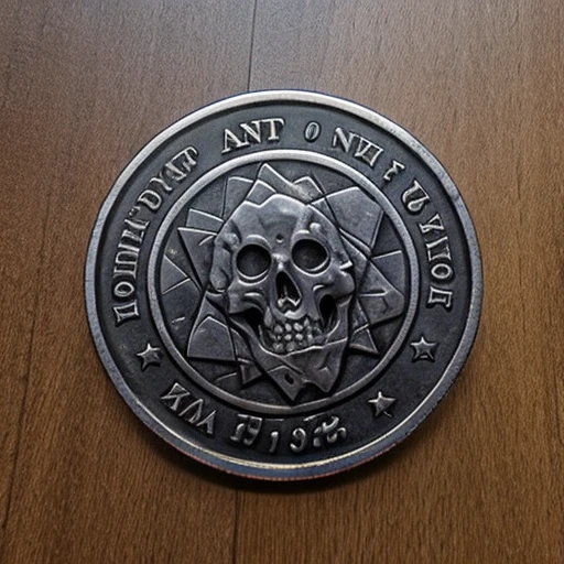 Zombie pattern on coin - SeaArt AI