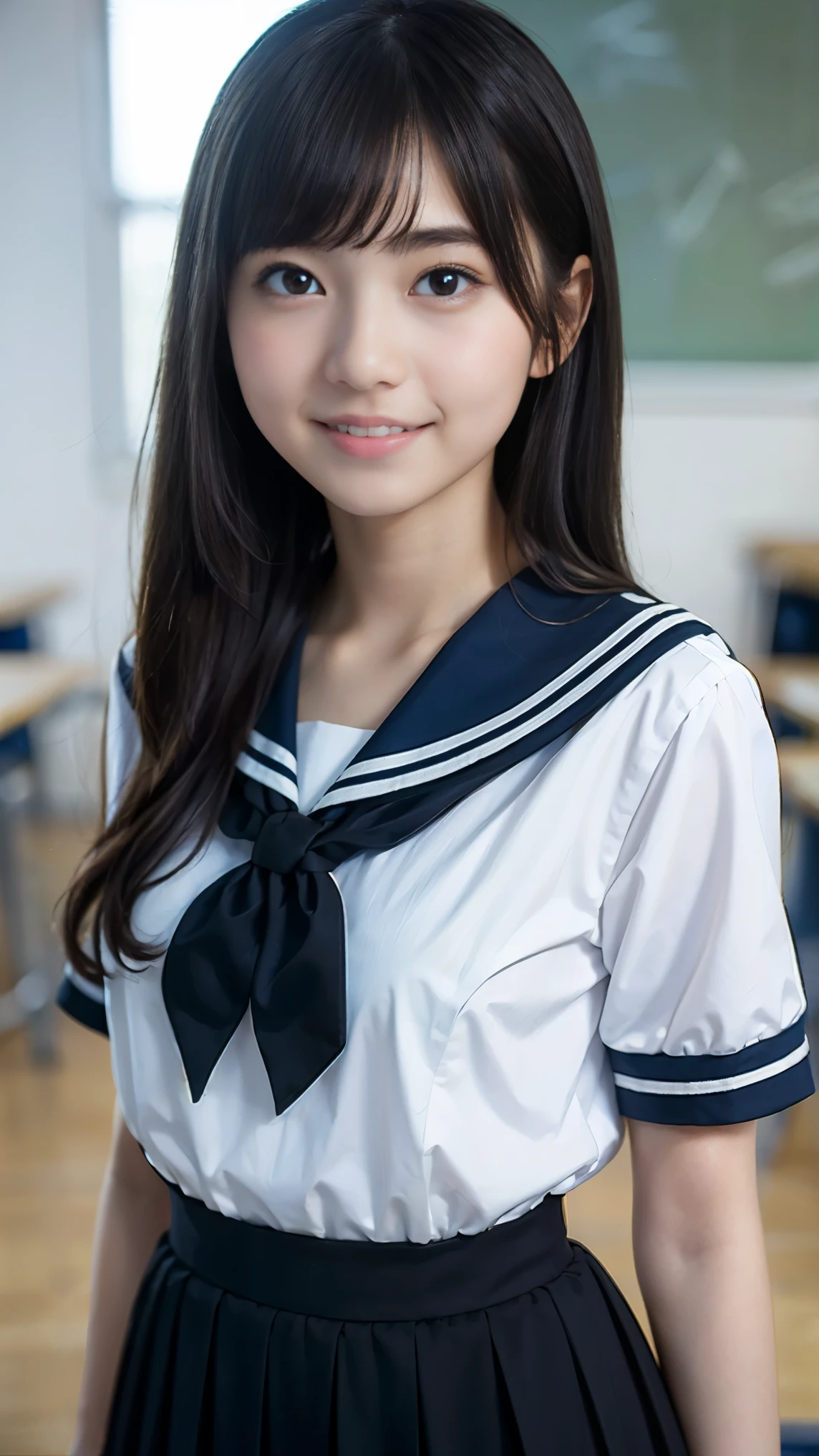 制服を着たアラビアのアジア人女性が写真を撮るためにポーズをとる - SeaArt AI