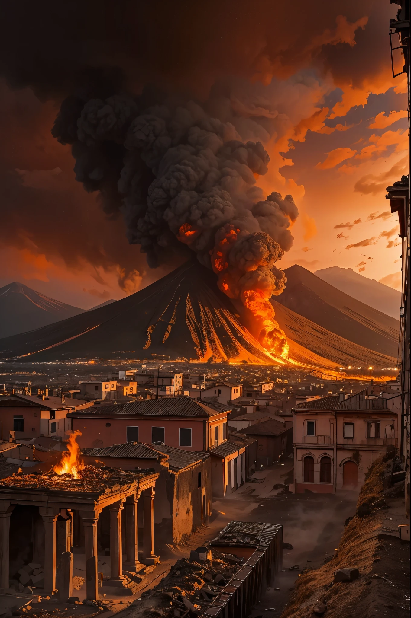 Arafed volcano erupts smoke and smoke into the sky - SeaArt AI