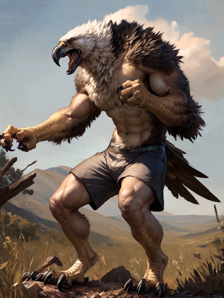 Eagle, , growing feathers, beak, (human face:0.3), by taran fiddler ...