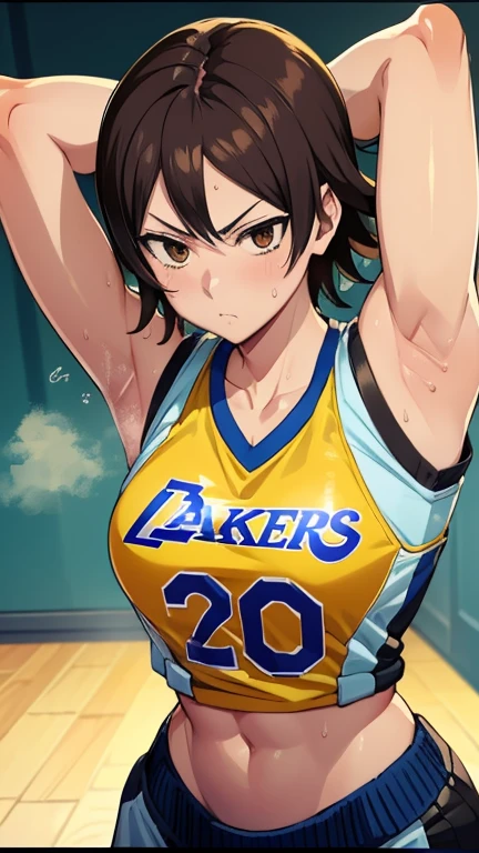 A close up of a person wearing a basketball uniform, a picture - SeaArt AI