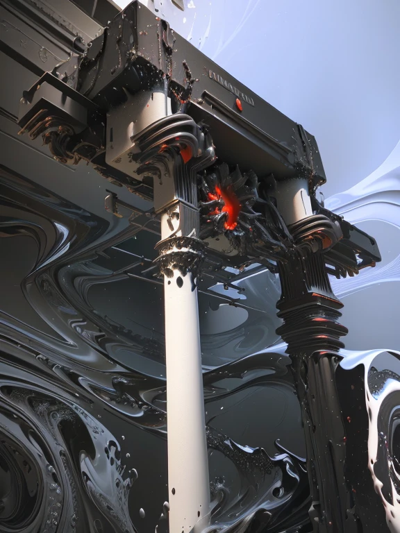 There is a very large red object in the middle of a dark background - SeaArt AI